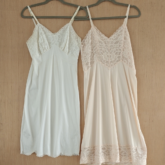 Vanity Fair | Intimates & Sleepwear | Vintage Slips Pink And White ...